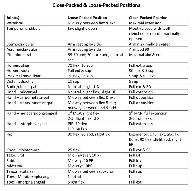 Open(Loose)-packed position & Close-packed position : 네이버 블로그